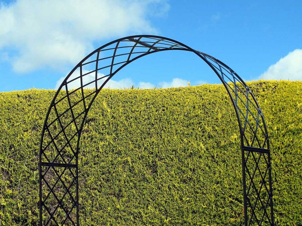 The Bagatelle Round-Top Garden Arch. Galvanised & powder coated steel.